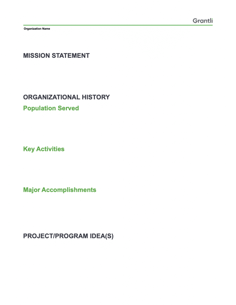 Organization Info Form – Grantli